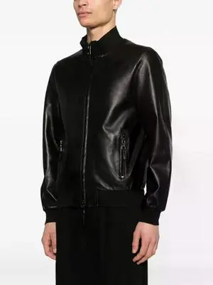 THE JACK LEATHERS Zip-up Leather Bomber Jacket