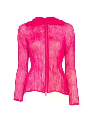 Issey Miyake Ruffled Zip-fastening Shirt - Pink