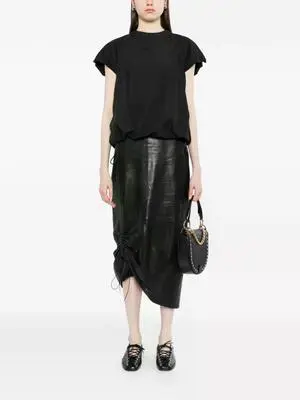 Sacai Gathered A-line Midi Skirt