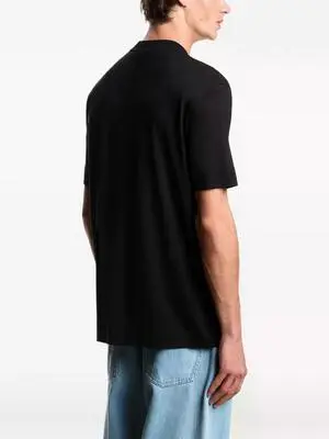Emporio Armani Lyocell Blend Jersey T-shirt With Soft-touch Embossed Logo