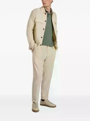 Incotex Pleated Tapered Cotton Trousers - Neutrals