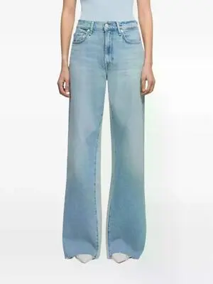 7 For All Mankind Flared Contrast Panel Jeans