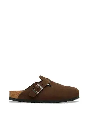 BIRKENSTOCK Boston Buckled-strap Slippers - Brown