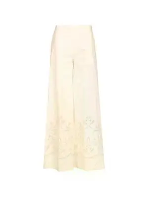 FORTE_FORTE Embroidery Cropped Trousers - Neutrals