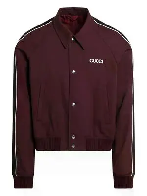 Gucci Logo-embroidered Bomber Jacket - Red