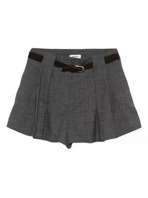 Sandro Pleated Belted Shorts - Grey