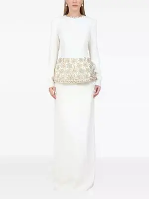 DINA MELWANI Crystal-embellished Maxi Dress - White