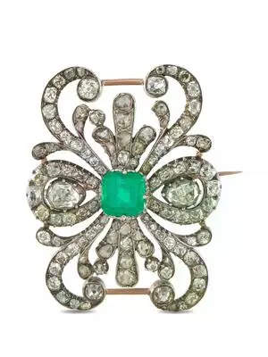 LB EXCLUSIVE Diamond And Emerald Brooch - Pink