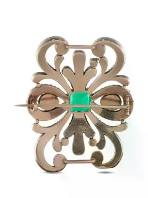 LB EXCLUSIVE Diamond And Emerald Brooch