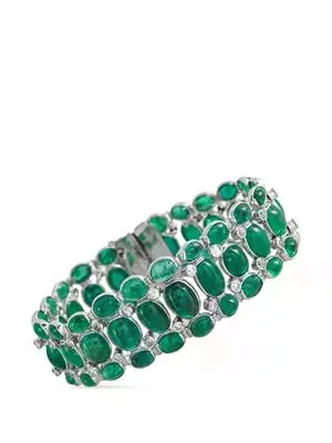 LB EXCLUSIVE Emerald And Diamond Embellished Bracelet - Silver