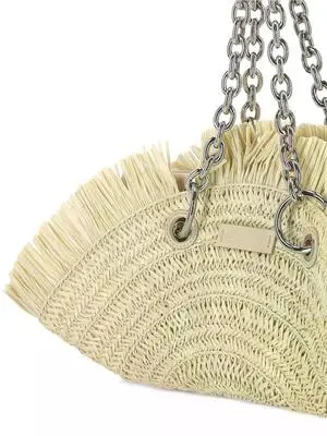 Blumarine Fringed Tote Bag - Neutrals