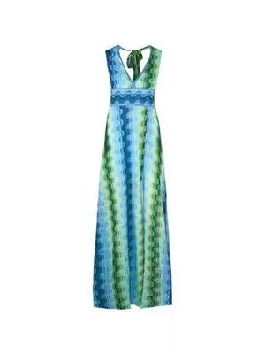 Pho Firenze Zigzag Patterned V-neck Dress