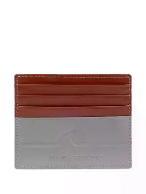 Paul & Shark Fin-embossed Leather Card Holder - Brown