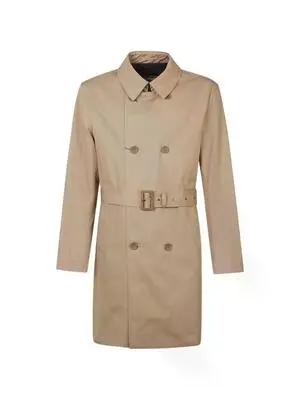 Herno Double-breasted Belted Coat - Neutrals