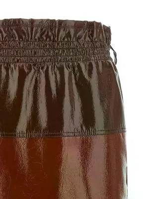 Saint Laurent Colourblock Paper-bag Skirt - Brown