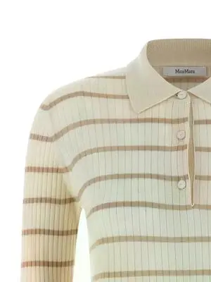 Max Mara Ribbed Striped Polo Top
