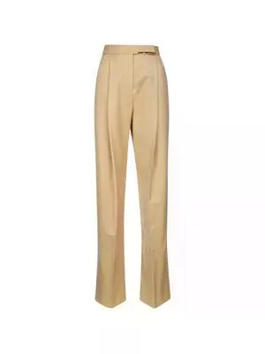 Elisabetta Franchi Logo-plaque Trousers - Neutrals