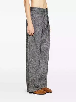 Loewe Wide-leg Twill Trousers - Grey
