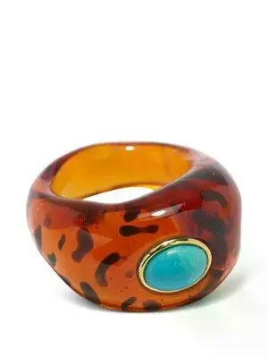 LIZZIE FORTUNATO Monument Stone Ring - Brown