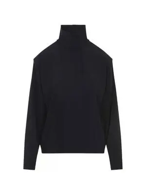 Saint Laurent Roll Neck Top - Black