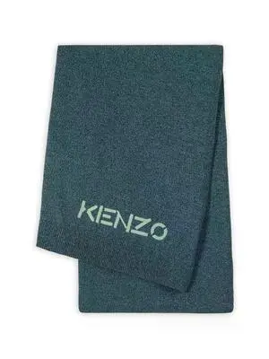 Kenzo Embroidered-logo Throw - Green