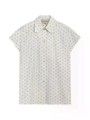 Valentino Garavani Button-up Collared Cotton Shirt - White