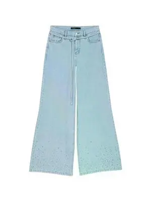 Maje Wide-leg Rhinestone Jeans - Blue