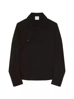COURREGES Long-sleeve Button-detail Shirt - Black