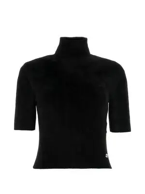 Gucci Roll-neck Ribbed Crop Top - Black