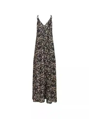 GIANLUCA CAPANNOLO Floral-print V-neck Maxi Dress - Black