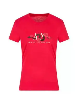Armani Exchange Logo-print Crew-neck T-shirt - Red