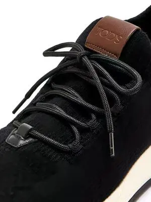 TOD'S Lace-up Knit Sneakers - Black