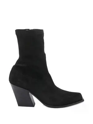 VIC MATIE Leather Ankle Boots - Black