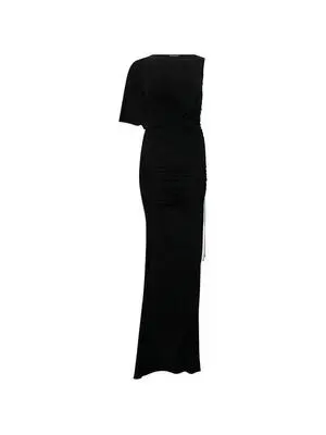 Roberto Cavalli Asymmetric Draped Maxi Dress