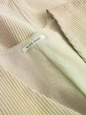 Black Crane V-neck Corduroy Top