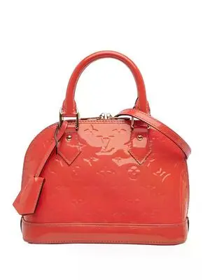 LOUIS VUITTON 2015 Monogram Vernis Alma Bb Satchel - Orange