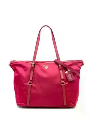 Prada Saffiano Trimmed Tessuto Satchel