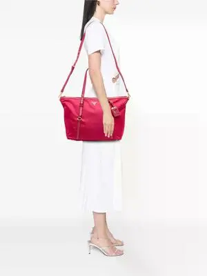 Prada Saffiano Trimmed Tessuto Satchel