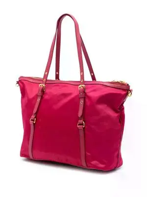 Prada Saffiano Trimmed Tessuto Satchel
