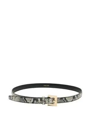 ANINE BING Nicola Buckle Leather Belt - White