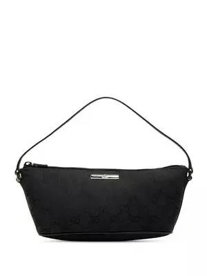 Gucci Gg Canvas Boat Shoulder Bag - Black