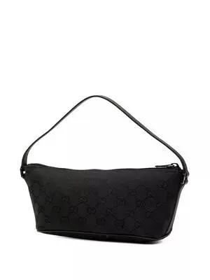 Gucci Gg Canvas Boat Shoulder Bag - Black