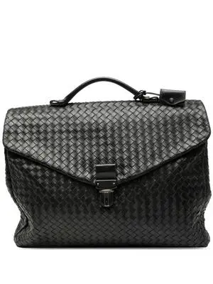 Bottega Veneta 2007 Nappa Intrecciato Briefcase Business Bag - Black