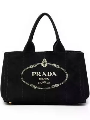 PRADA 2013-2025 Canvas Canapa Logo Satchel
