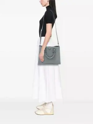 Prada Medium Bicolor Saffiano Lux Galleria Satchel - Grey