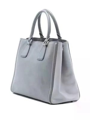 Prada Medium Bicolor Saffiano Lux Galleria Satchel - Grey