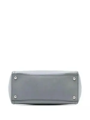 Prada Medium Bicolor Saffiano Lux Galleria Satchel - Grey