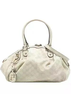 Gucci 2016-2025 Guccissima Sukey Satchel - White