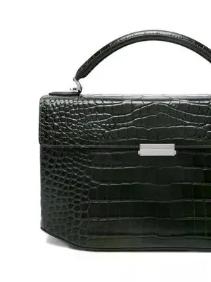 TOTEME Croc-embossed Top Handle Bag - Green