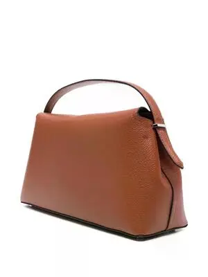 TOTEME Grained-leather Tote Bag With Tuck-lock Fastening - Brown